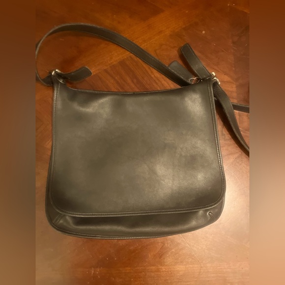 Coach | Bags | Vintage Coach 934 Slim Hippie Flap Leather Bag Black ...